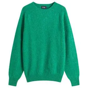 DRAKE'S Brushed Shetland Crew Knit - Pixie Green