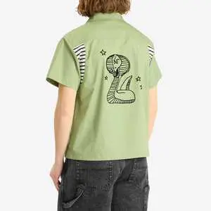 BRAIN DEAD Cobra Flocked Bowling Shirt