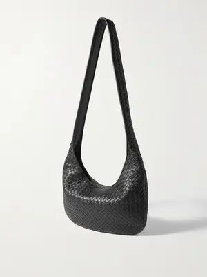 Bottega Veneta Intrecciato Leather Messenger Bag - Black