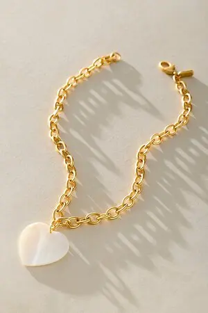 LOGAN TAY Mother-of-pearl Heart Pendant Necklace - Ivory