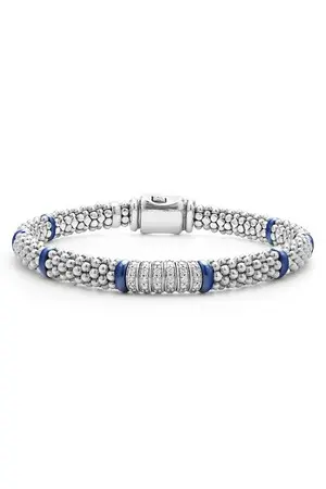Lagos Caviar Ultramarine Six Station Diamond Bracelet