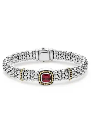 Lagos Rittenhouse Rhodolite Garnet Caviar Bracelet - Gold