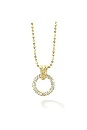 Lagos Meridian 18k Diamond Circle Pendant Necklace - Gold