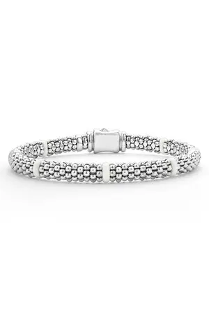 Lagos Caviar Ceramic Station Bracelet - White