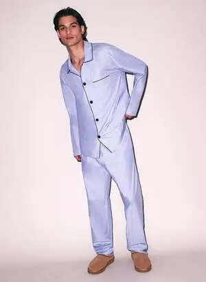 FLEUR DU MAL Poplin Pj Pant - Pacific Blue