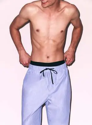 FLEUR DU MAL Poplin Pj Pant - Pacific Blue