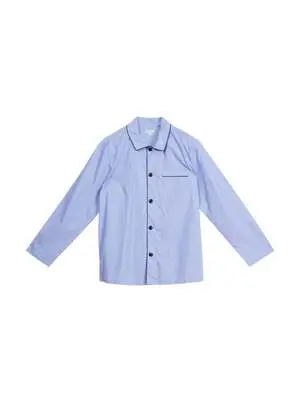 Fleur Du Mal Poplin Pj Top - Pacific Blue