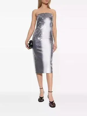 Sportmax Stemma Sequin Midi Dress - Grey