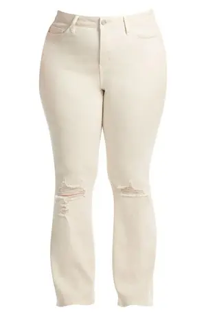 BAYEAS Emily High-waist Flare Leg Jeans - Ecru