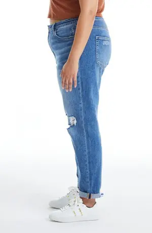 BAYEAS High Rise Relaxed Boyfriend Jeans - Midnight Thunder