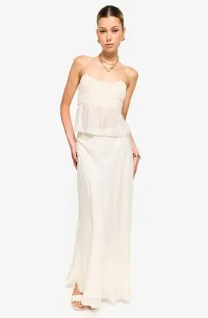 Cami Nyc Jayna Metallic Maxi Skirt - Cream