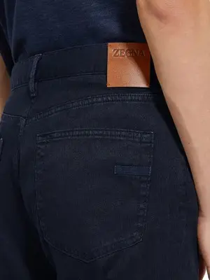 Zegna City Fit Stretch Jeans - Navy Solid