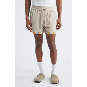 MAVRANS Terry Cloth Shorts - Tan/ Orange Multi