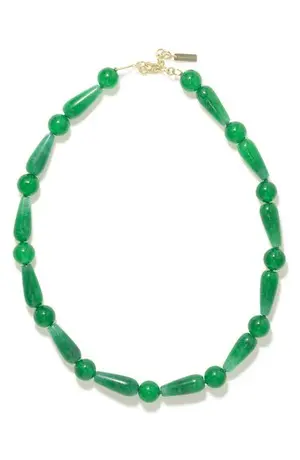 Completedworks The Depths Of Time Chalcedony Beaded Necklace - Green Gold Plated