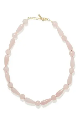Completedworks The Depths Of Time Chalcedony Beaded Necklace - Pink 18ct Gold Plated