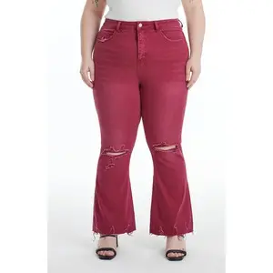 BAYEAS Emily High-waist Straight-leg Jeans - Wine