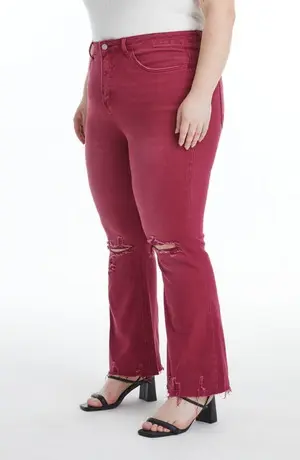 BAYEAS Emily High-waist Straight-leg Jeans - Wine