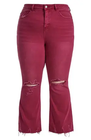BAYEAS Emily High-waist Straight-leg Jeans - Wine