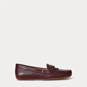 Ralph Lauren Wylie Nappa Leather Driver - Dark Garnet
