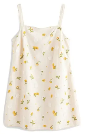 NEXT Floral Embroidered Cotton Minidress