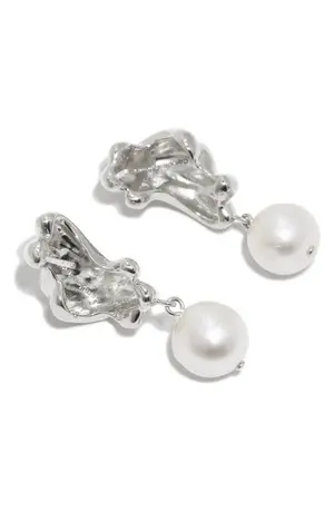 Completedworks Pearl Drop Earrings - Silver Plated