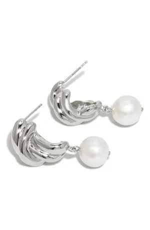 Completedworks Pearl Drop Earrings - Silver Plated