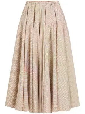 PATOU Printed Organic Cotton Maxi Skirt - Neutrals