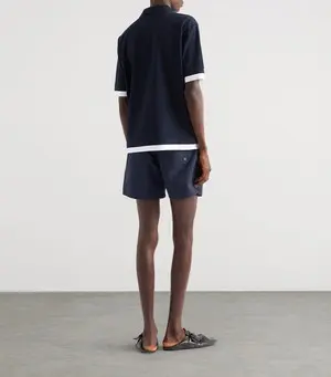 Prada Double-layer Logo Polo Shirt - Blue