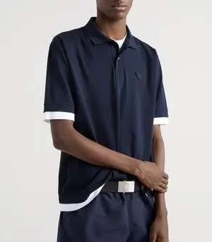 Prada Double-layer Logo Polo Shirt - Blue