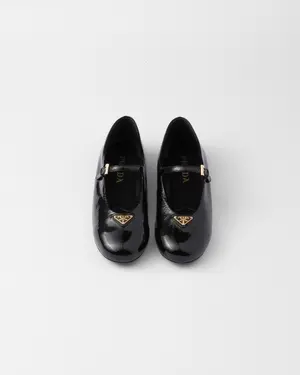Prada Naplak Patent Leather Ballerinas - Black
