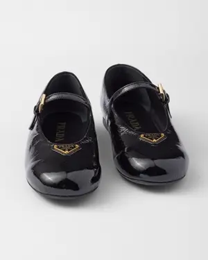 Prada Naplak Patent Leather Ballerinas - Black