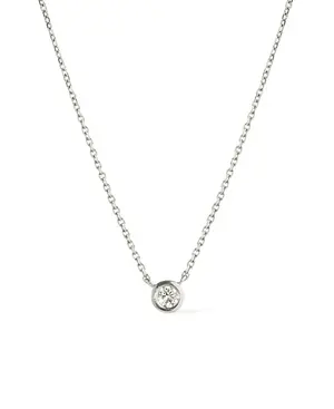ANA LUISA Solid White Gold Lab Grown Diamond Necklace - Silver