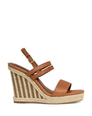 REISS Raffia Wedge Heel Sandals