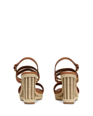 REISS Raffia Wedge Heel Sandals