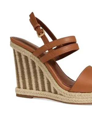 REISS Raffia Wedge Heel Sandals