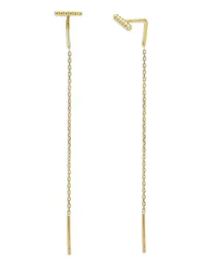 ZOE LEV 14k Yellow Cable Link Threader Earrings
