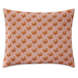 SFERRA Edna Reversible Ginkgo Leaf Sham, Continental - Pink/orange
