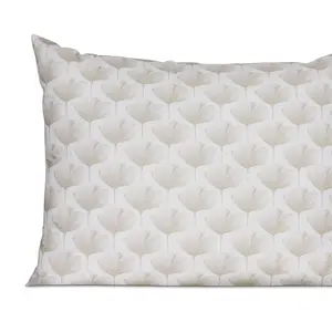 SFERRA Edna Reversible Ginkgo Leaf Sham, King - White/beige
