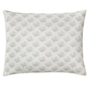SFERRA Edna Reversible Ginkgo Leaf Sham, King - White/beige