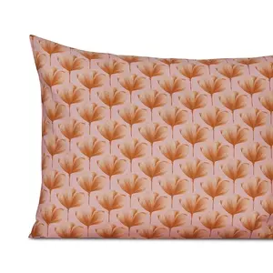 SFERRA Edna Reversible Ginkgo Leaf Sham, Standard Pink/orange