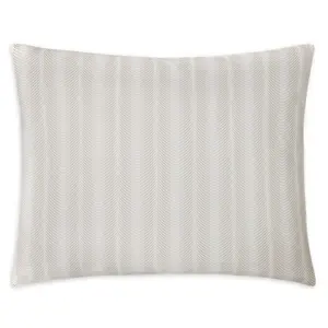 SFERRA Edna Reversible Ginkgo Leaf Sham, Standard - White/beige