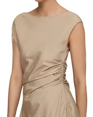 Lafayette 148 New York Gathered Tie Sleeve Midi Dress