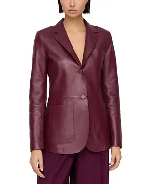 Lafayette 148 New York Leather Blazer