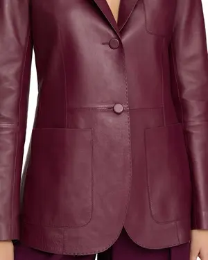 Lafayette 148 New York Leather Blazer