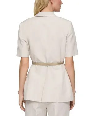 Lafayette 148 New York Short Sleeve Belted Blazer
