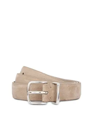 Vince Suede Leather Belt - Dark Clay