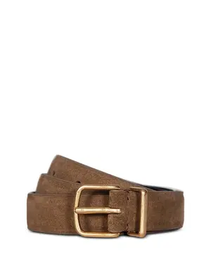 Vince Suede Leather Belt Elmwood