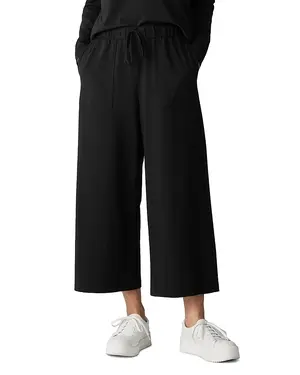 Eileen Fisher Wide Cropped Pants - Black