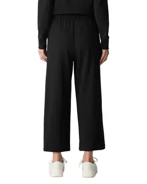 Eileen Fisher Wide Cropped Pants - Black