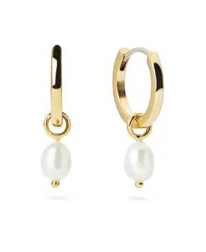ANA LUISA Frida Pearl Huggie Earrings - Gold